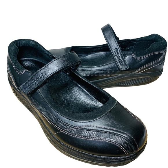 Skechers Shoes Skechers Shape Ups Black Platform Mary Jane Leather